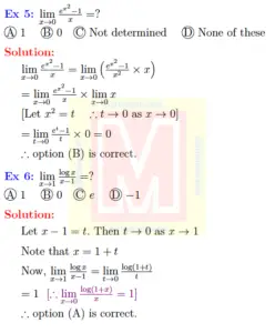 SN Dey Class 12 Solutions Limits Multiple Choice Type Questions - Mathstoon