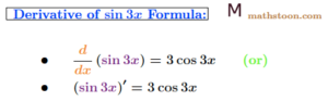 Derivative of sin3x: Proof by First Principle, Chain Rule - Mathstoon